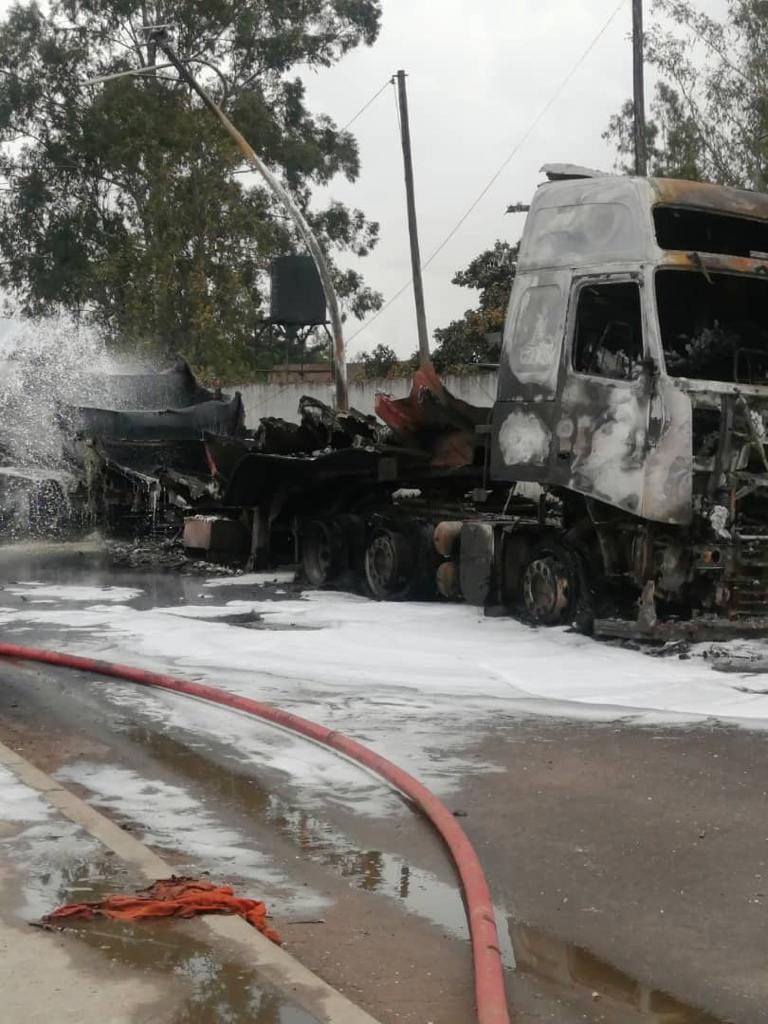 zimbabwean fuel tanker caught fire on Mungwi Road in Lusaka’s light ...